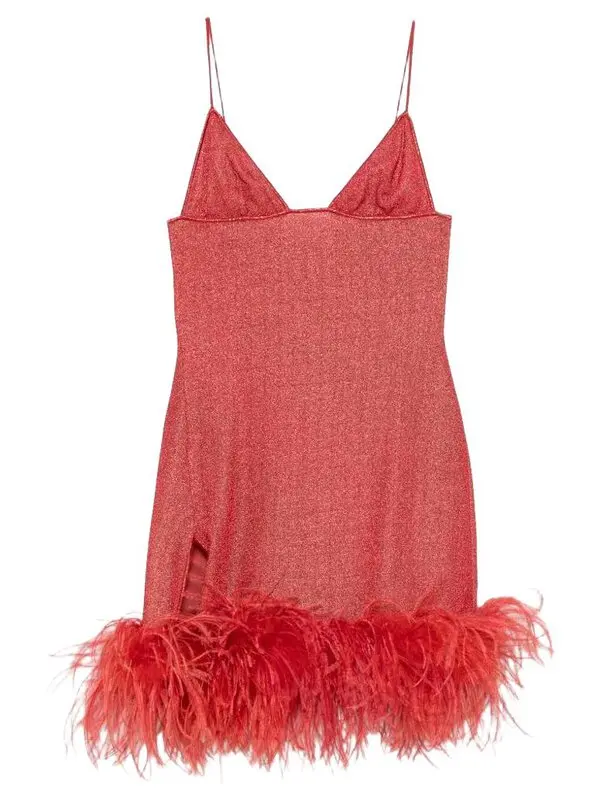 Oseree Lumière Plumage Mini Dress - Red