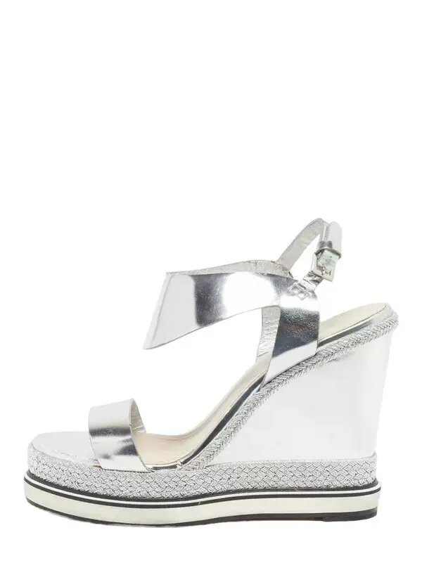 NICHOLAS KIRKWOOD Leda Leather Wedge Sandals - Silver