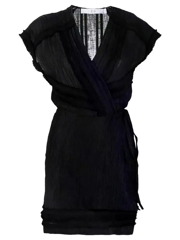 IRO PARIS Ruffle-trimmed Wrap Dress - Black