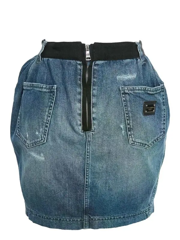 Dolce & Gabbana Distressed Mini Skirt - Blue