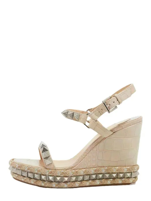CHRISTIAN LOUBOUTIN Cataclou Wedge Sandals - Neutrals