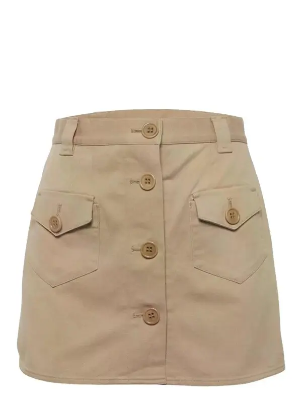 Red Valentino Gabardine Button-front Shorts - Neutrals