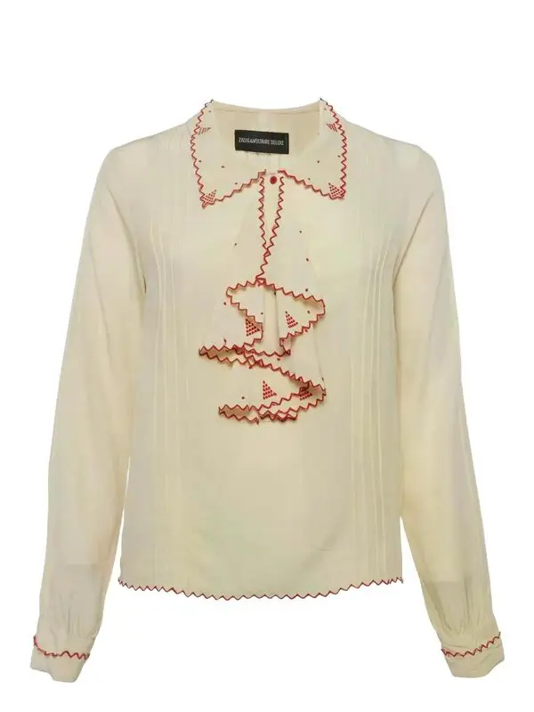 Zadig&Voltaire Ruffled Silk Shirt - Neutrals