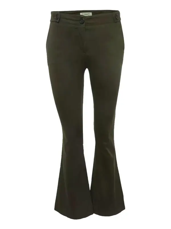Burberry Flared Cotton Trousers - Green