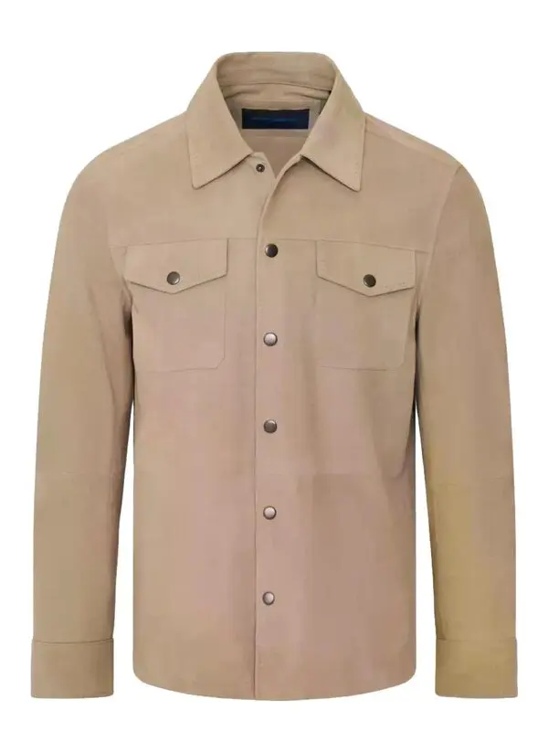 PATRICK ASSARAF Suede Shirt Jacket - Neutrals