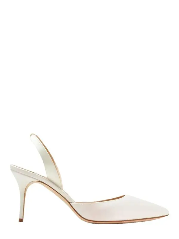 Manolo Blahnik Carolyne 70 Slingback Pumps - White