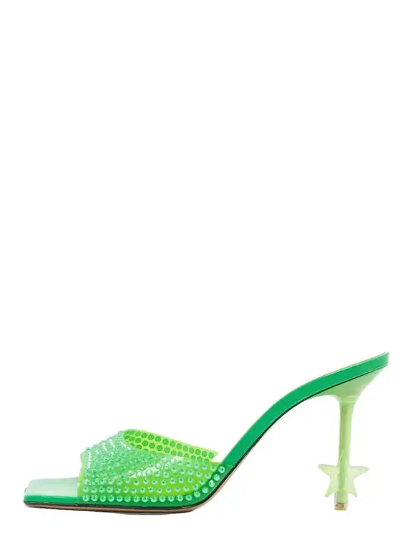Mach & Mach Star Crystal-embellished Heeled Sandals - Green