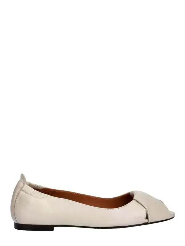 BILLI BI Crossover Peep-toe Ballet Flats - Neutrals