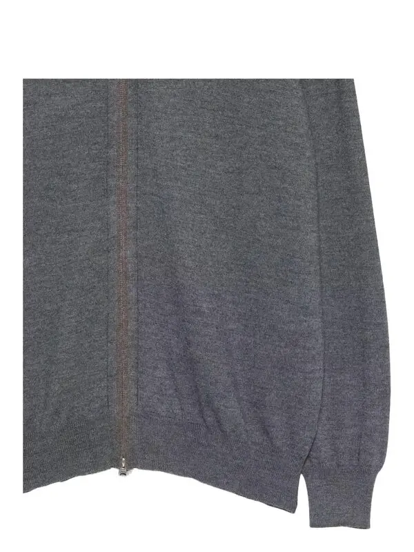 GRAN SASSO Zip-up Wool Cardigan - Grey