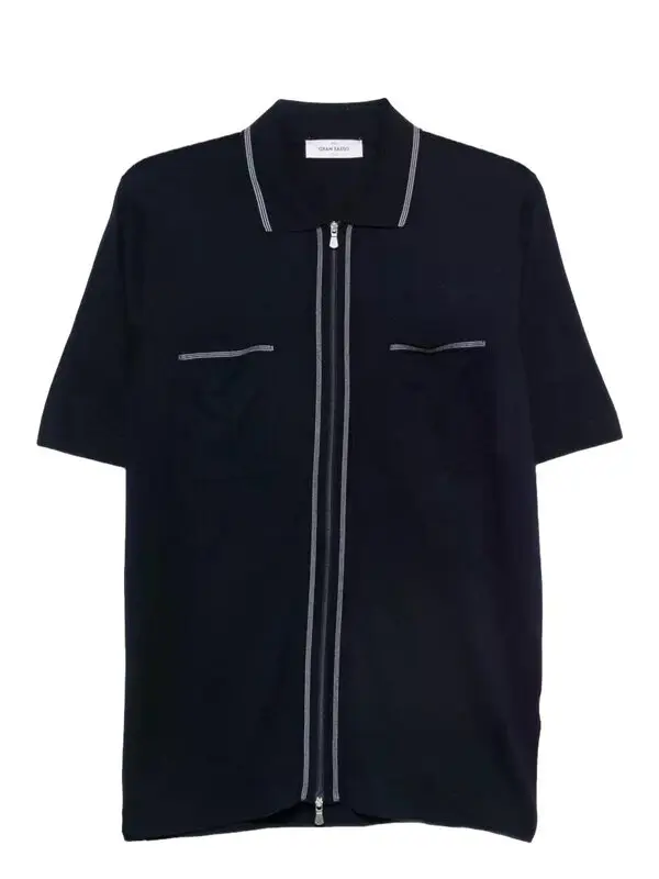 GRAN SASSO Zip-fastening Knitted Shirt - Blue