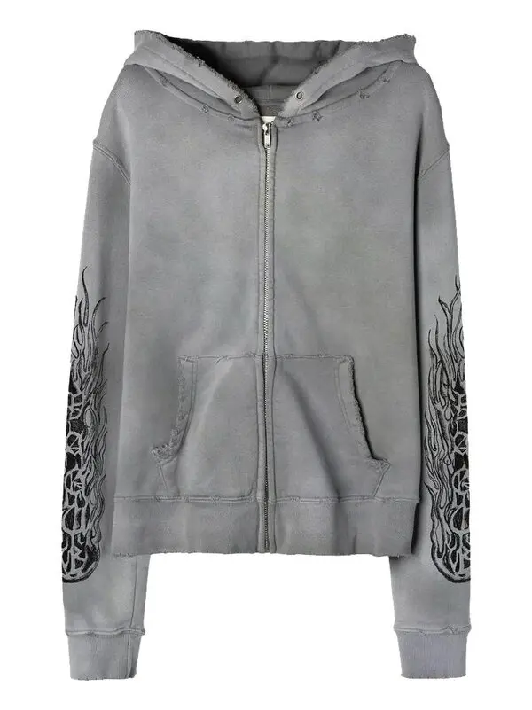 VAGUE STUDIOS Thrash Zip-up Hoodie - Grey