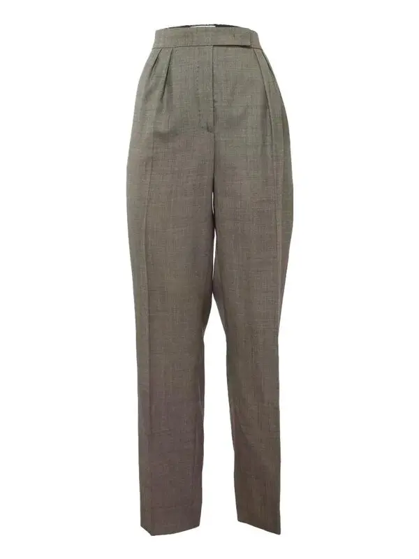Max Mara Wool Blend Pleated Wide-leg Trousers - Grey