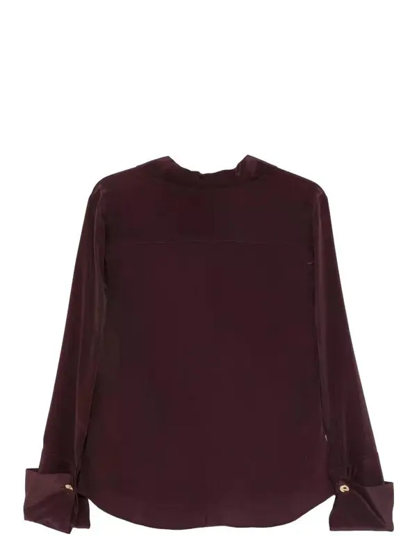 Liviana Conti V-neck Blouse With Wide Cuffs - Red