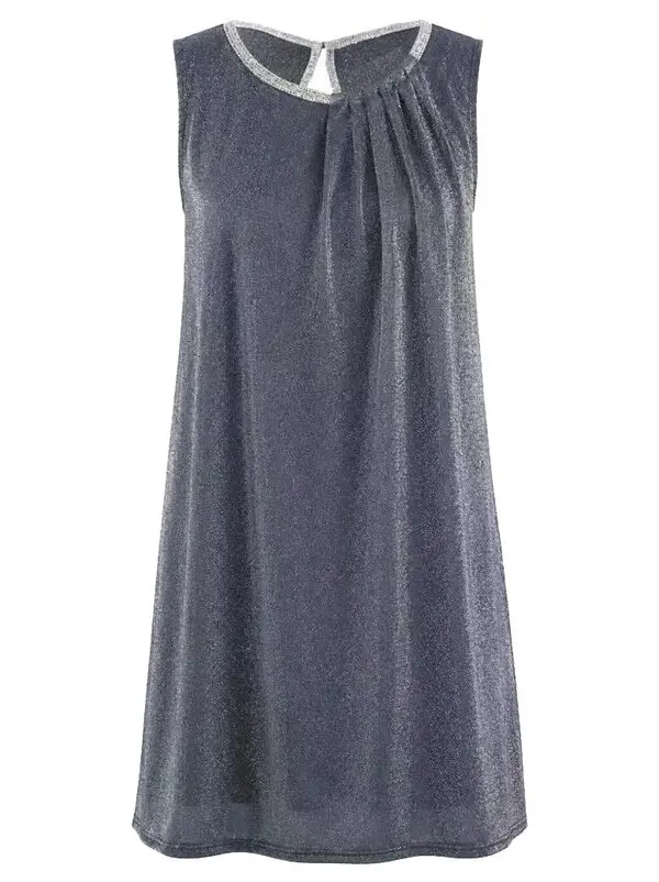 Frank Lyman Pleated Metallic-effect Dress - Grey