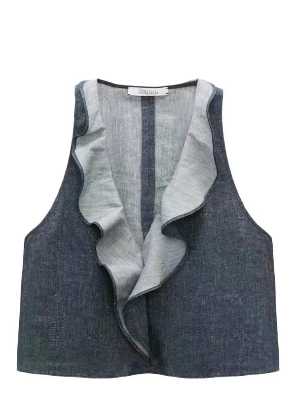 Dorothee Schumacher Ruffled Denim Top - Blue