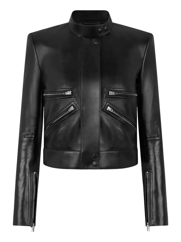 TOM FORD Lamb Leather Biker Jacket - Black