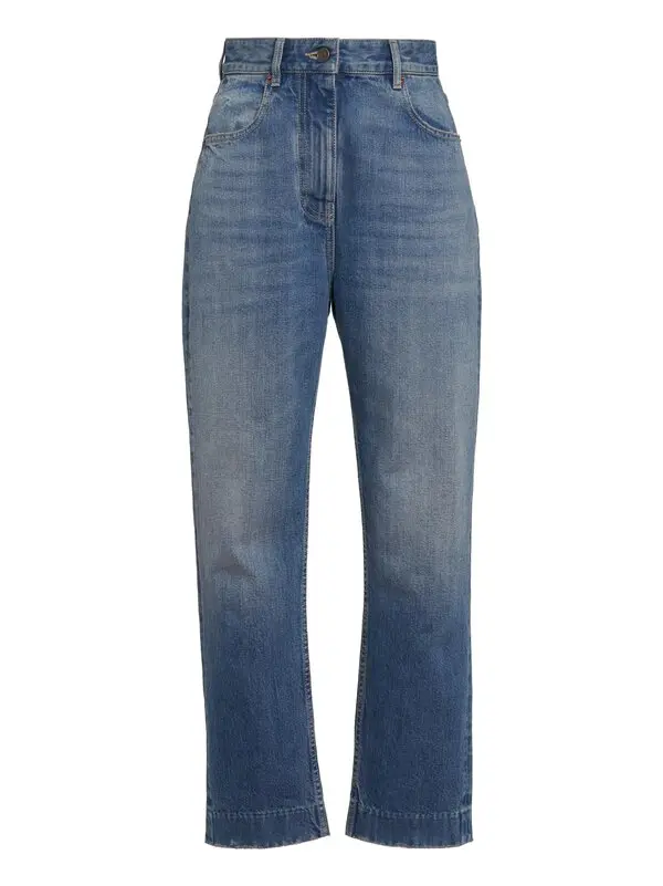 Valentino Garavani Rigid High-rise Straight-leg Cropped Jeans - Blue