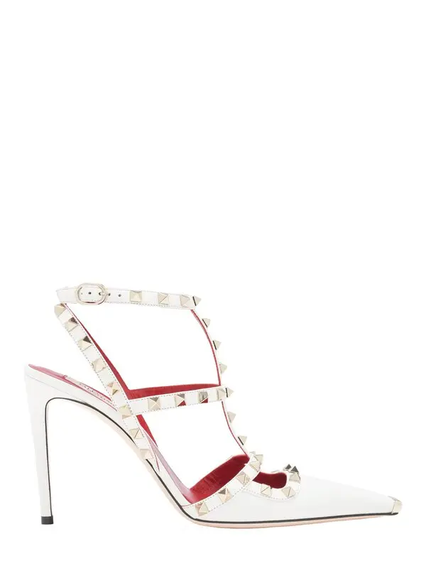 Valentino Garavani Rockstud Ankle Strap Pumps - White