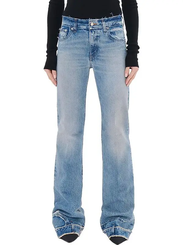 HAIKURE Floral Cut Mid Rise Jeans - Pollock