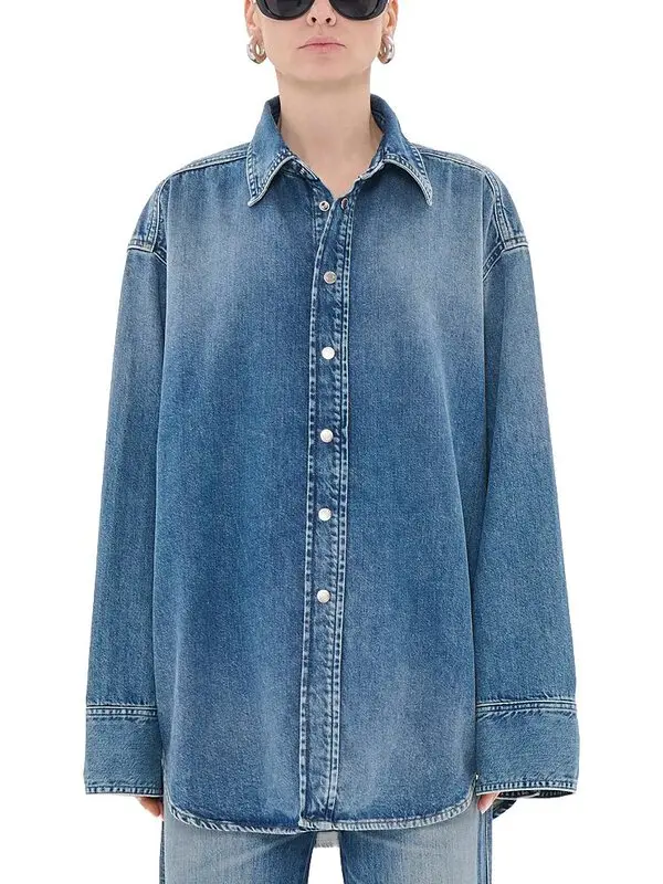 HAIKURE Victoria Denim Shirt Jacket - Blue Ryder