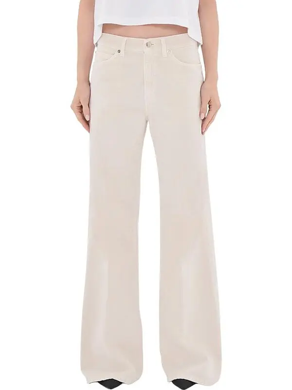 HAIKURE Clara Velvet Pier Wide Leg Jeans - Snow