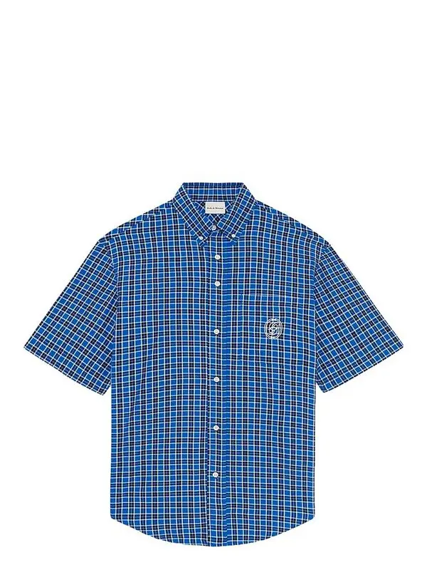 Drole De Monsieur Check Logo Shirt - Blue