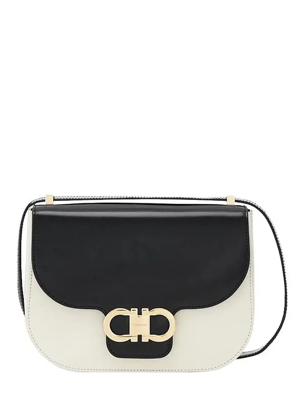 FERRAGAMO Double Gancio Convertible Crossbody Bag - Nero