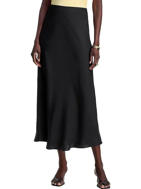 TOCCIN Heidi Silk Slip Skirt - Jet