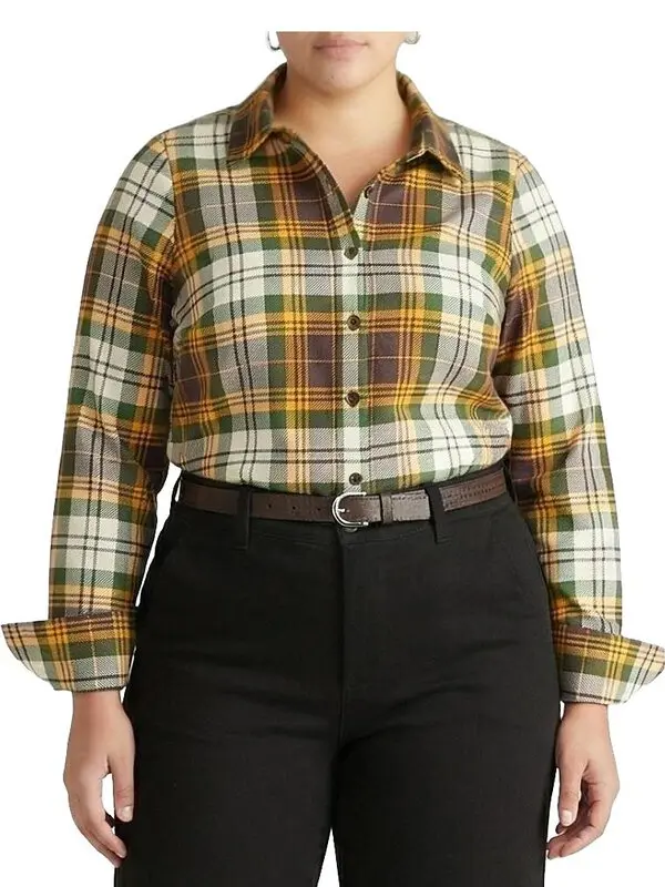 Universal Standard Plus Henning X Us Madison Shirt - Brown Plaid