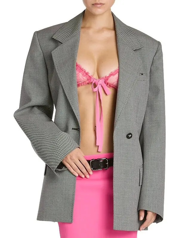 Attico Wool Blend Blazer - White/black