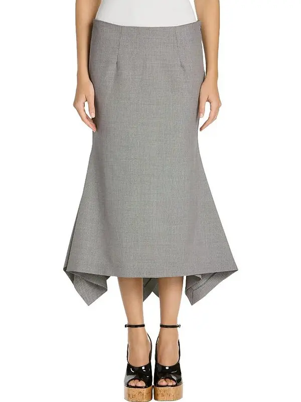 Attico Asymmetrical Midi Skirt - White/black