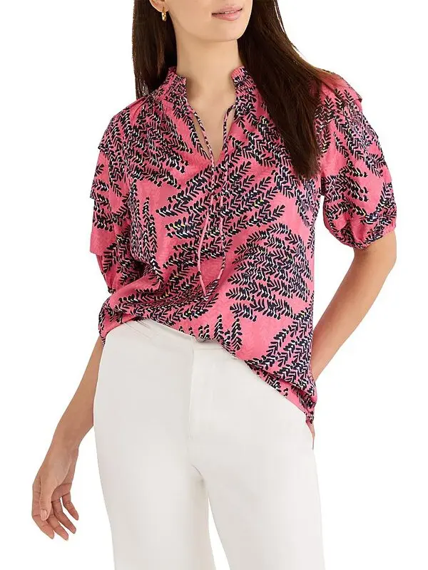 NIC+ZOE Petite Peasant Top - Pink Multi