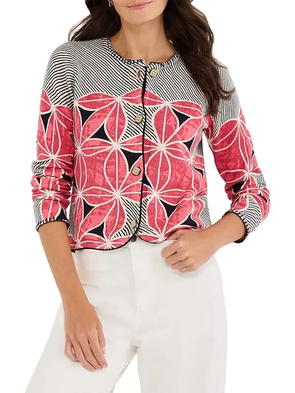 NIC+ZOE Gallery Walk Cardigan - Pink Multi