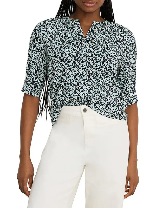 NIC+ZOE Petites Fine Vines Top - Aqua Multi