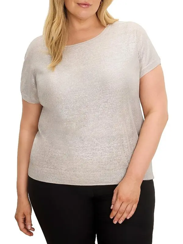 NIC+ZOE Glazed Featherknit Sweater - Cobblestone