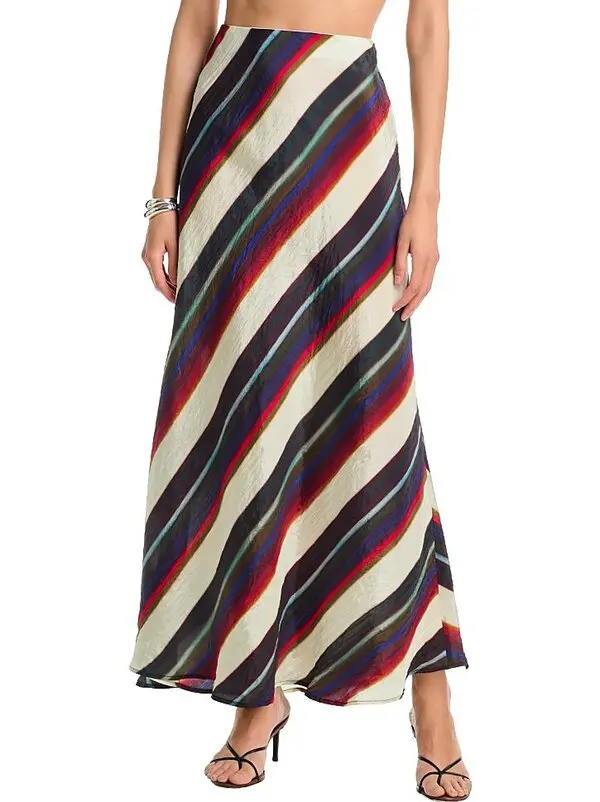 Christopher John Rogers Morris Stripe Bias Midi Skirt - Calla Lily Multi