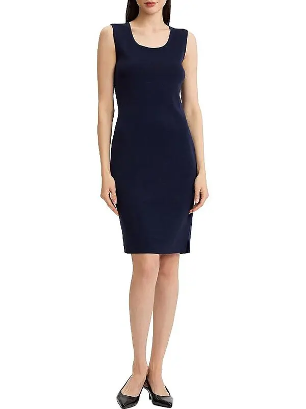 Ming Wang Sleeveless Sheath Knit Dress - Indigo