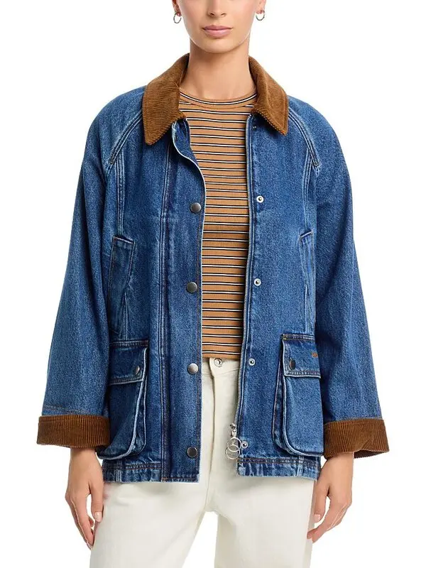 Barbour Denim Beadnell Jacket - Mid Blue Denim