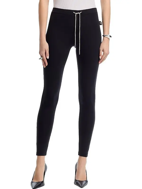AREA Brunch Capri Pants With Embellished Drawstring - Black