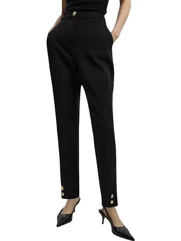 Karen Millen Military Straight Leg Trousers - Black