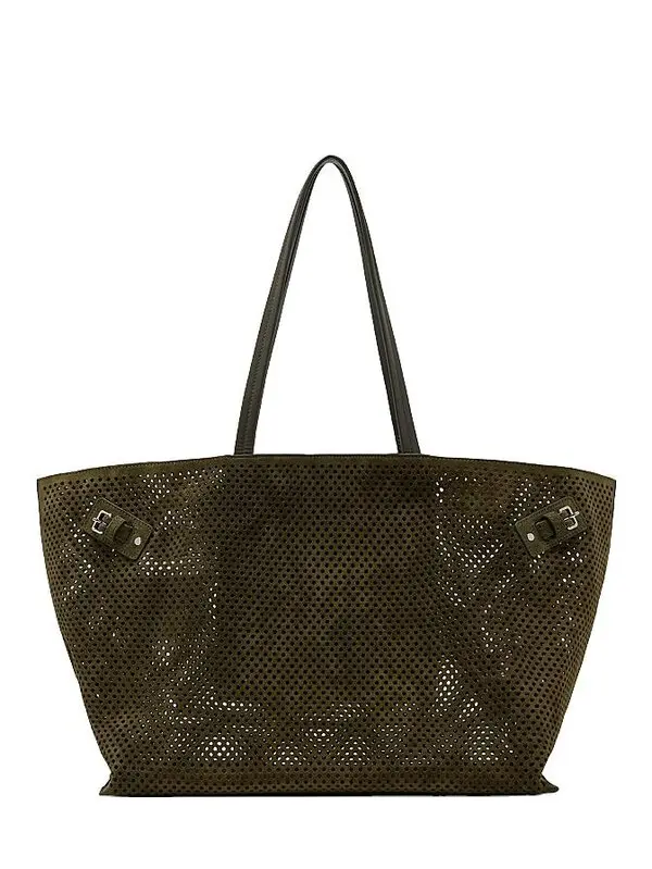 Proenza Schouler Days Perforated Suede Carryall Tote - Olive