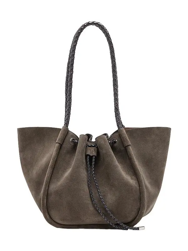 Proenza Schouler Chelsea Large Ruched Suede Tote Bag - Graphite