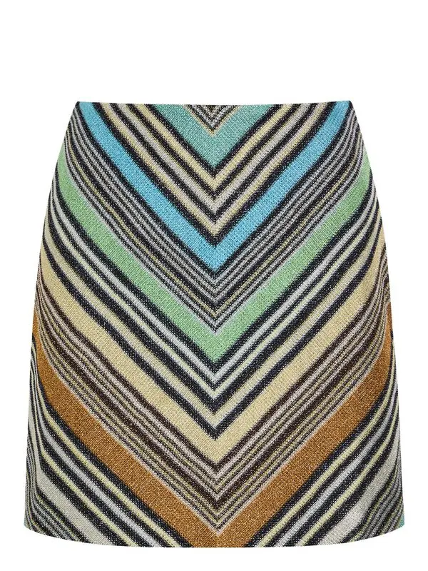 Missoni Striped Metallic-knit Mini Skirt - Multicoloured