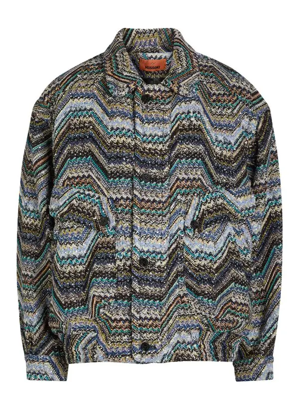 Missoni Zigzag Metallic-knit Jacket - Multicoloured