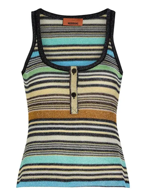 Missoni Striped Metallic-knit Tank Top - Multicoloured