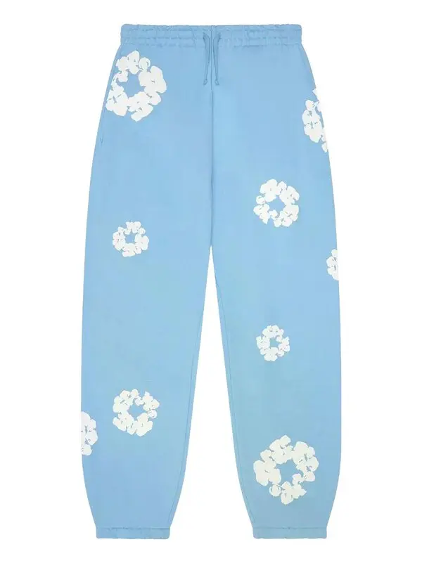 DENIM TEARS Wreath-print Track Pants - Blue