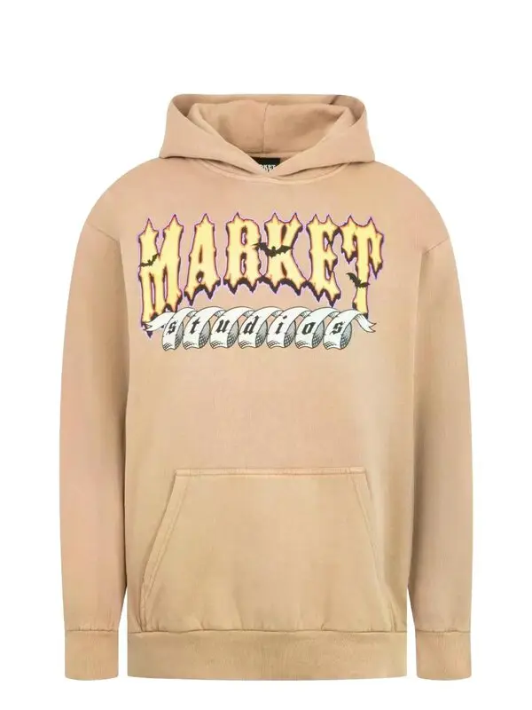 MARKET No Guts No Glory Graphic-print Hoodie - Brown