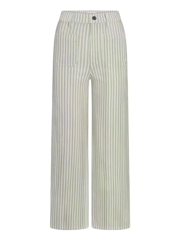 FRAME Anchor Striped Straight-leg Jeans - Neutrals