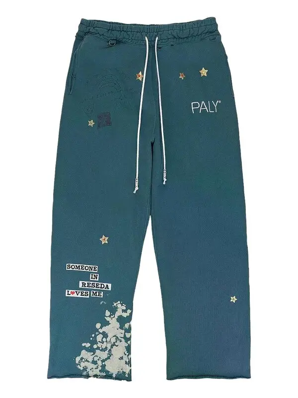 PALY My Dream Star-embellished Teal Track Pants - Blue