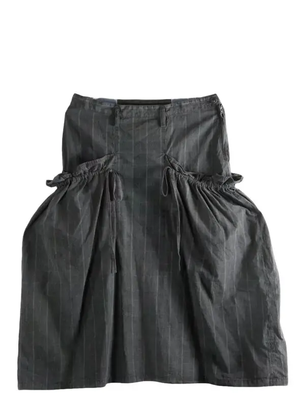 Y’s Pinstripe Midi Skirt - Grey